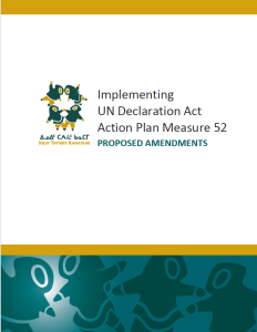 Implementing UN Declaration Act Action Plan Measure 52: Proposed Amendments — Inuit Tapiriit ...